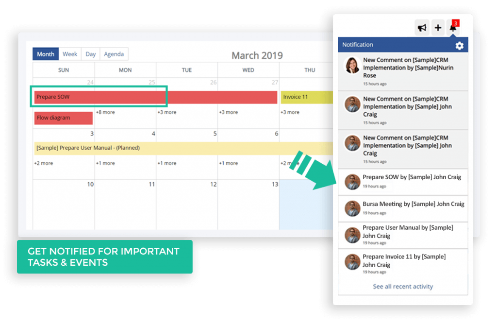 Get Notified For Important Tasks And Events | Second CRM